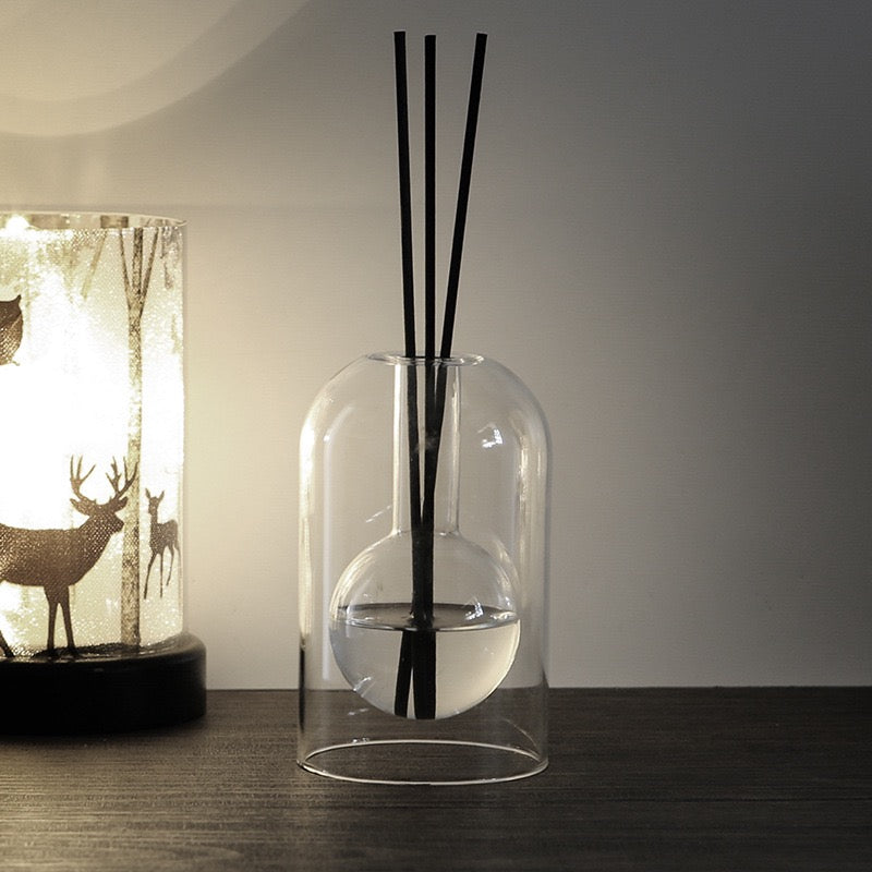 Minimalist Glass Aromatherapy Diffuser Bottle with 8 Sticks (Essential ...