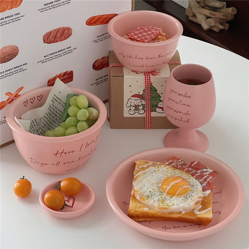 Pink Letters Ceramic Collection [Set of 5] – TAKEMEHOME | Home Decor ...